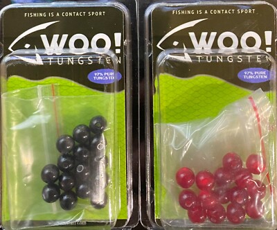 WOO! Tungsten Flipping / Carolina Rig Beads 15ct - Choose Color | eBay