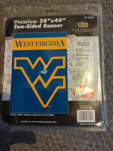 BSI West Virginia Mountaineers 2-Sided 28" x 40" Banner heavy duty ...