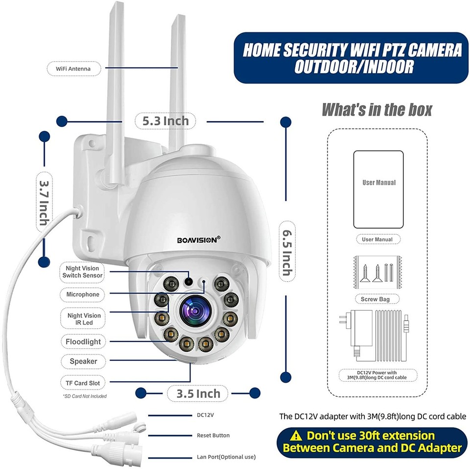 8MP Camhipro Wifi Camera Outdoor Auto-Tracking PTZ 4x Digital Zoom 2Way ...