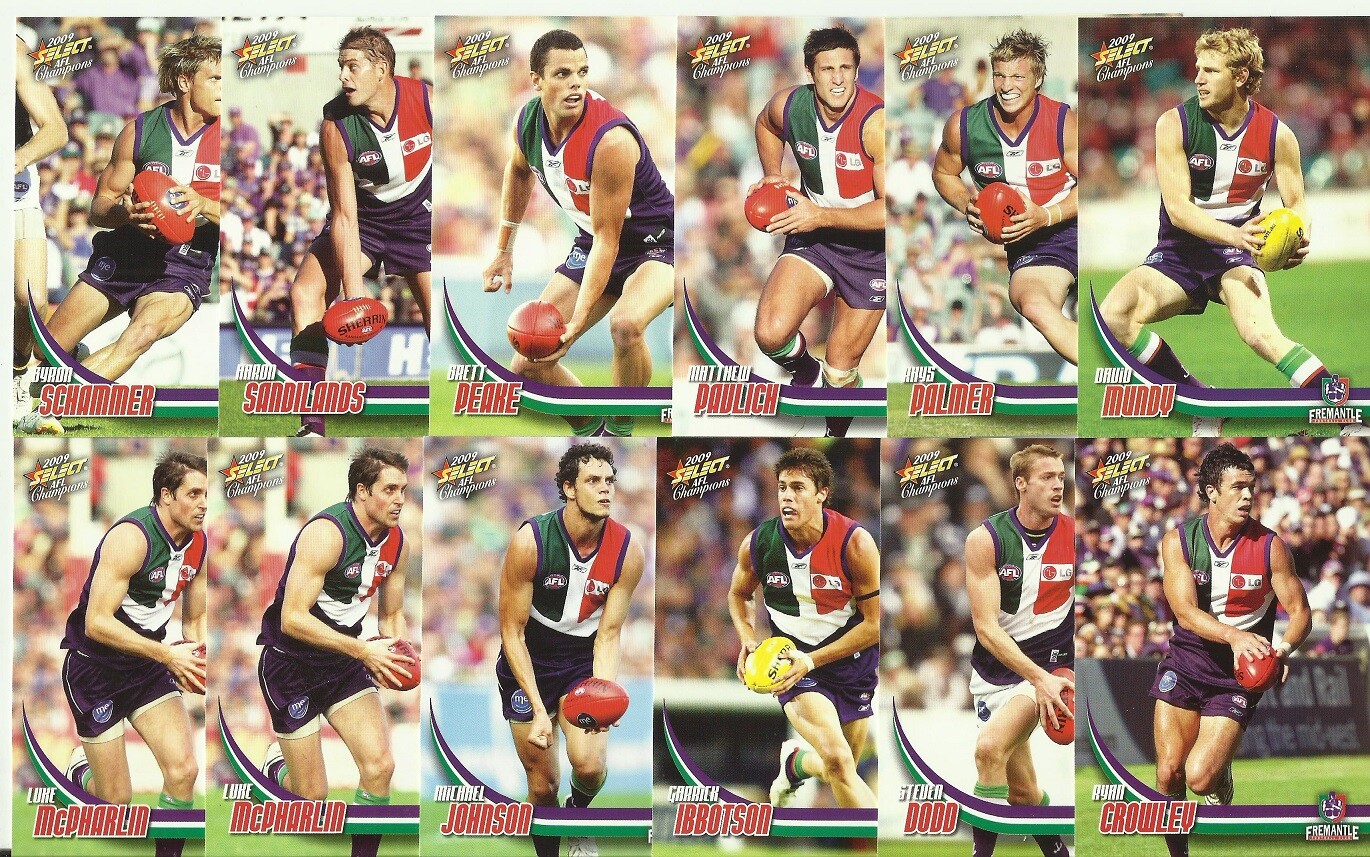 2009 AFL SELECT CHAMPIONS FREMANTLE DOCKERS COMMON BASE TEAM SET 12 ...