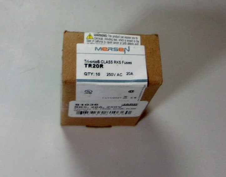 Mersen Ferraz Shawmut TR20R 20 AMP 250 Volt Tri-onic RK5 Fuses -Box Of ...
