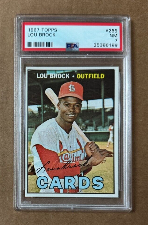 1967 Topps Baseball Lou Brock Card #285 Graded PSA 7 NM Cardinals | eBay