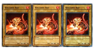 Yugioh- 3X Volcanic Rat - Common - Unlimited - TAEV-EN002 - Near Mint ...