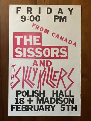 Original 1982 Sissors Silly Killers Poster 11"x17" offset Duff McKagan ...