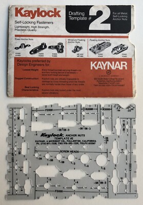 Vintage Kaylock KAYNAR MFG CO. Anchor Nuts Drafting Design Template No ...