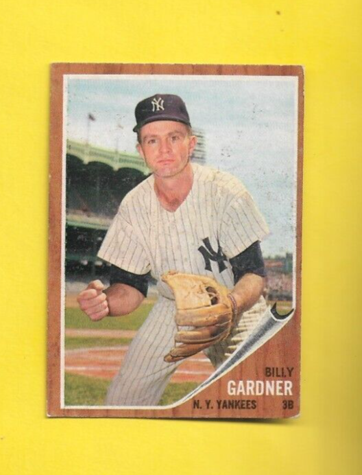 1962 Topps Billy Gardner #338 New York Yankees EX/EX/MINT FREE SHIPPING ...