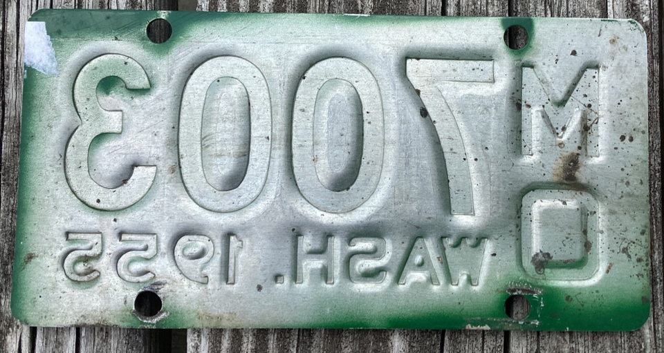 1955 WASHINGTON MOTORCYCLE LICENSE PLATE ORIGINAL AUTHENTIC #7003 | eBay