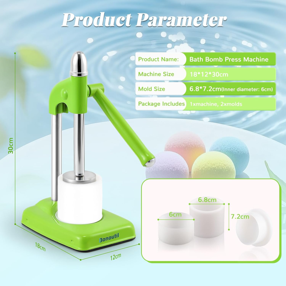 Bath Bomb Press Machine-2 Molds Easy Press Bath Bomb Machine DIY Soap ...
