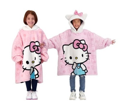 Hello Kitty Boys Girls Wayy Big Hoodie Pink Multicolor Character Kids ...