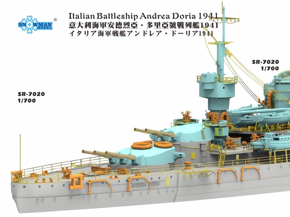 3D Printed 1/700 Italian AndreaDoria Battleship Unpainted Model Kit NEW ...