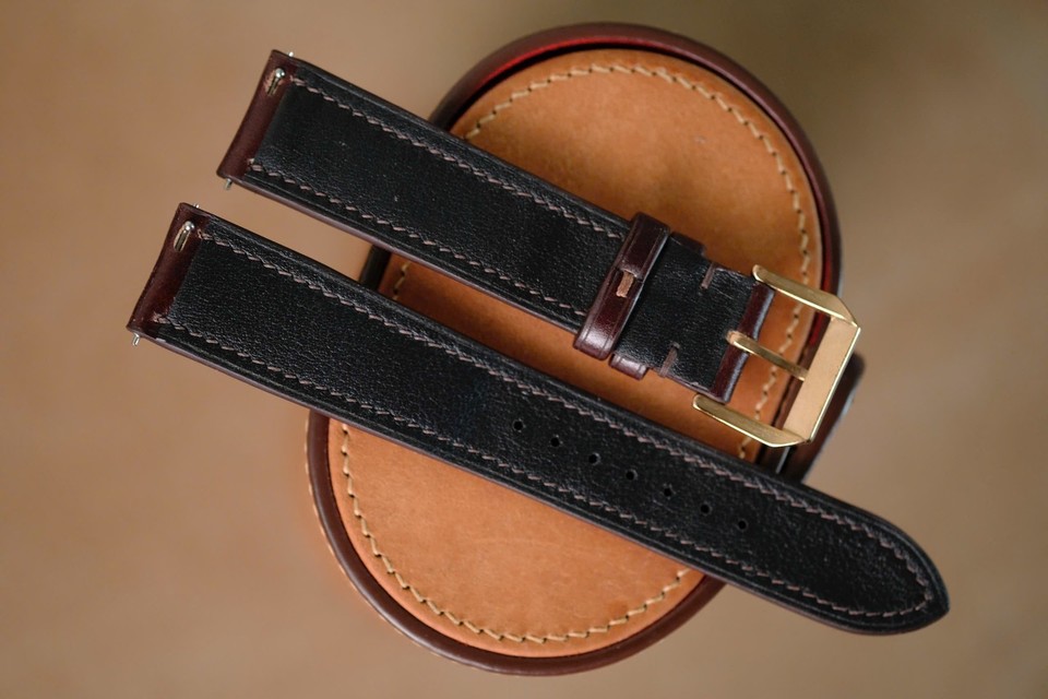 Red bordeaux Shell Cordovan watch strap watch band size 20/18 (or any ...