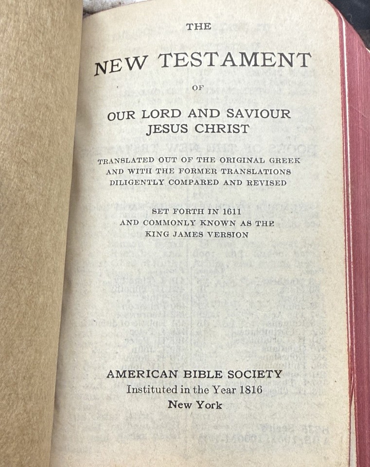 1951 Pocket New Testament KJV Bible Am. Bible Society CRISP, CLEAN-NEAR ...