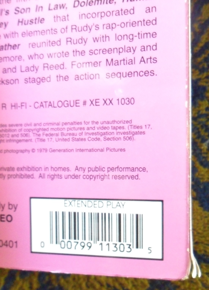 1999 VHS TAPE VIDEO DISCO GODFATHER MOVIE RUDY RAY MOORE CAROL SPEED ...