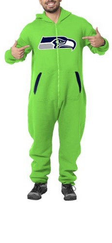 Mens Seattle Seahawks Jumpsuit Bodysuit One Piece Pajamas Uniform Small ...