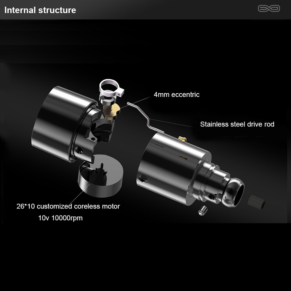 Wireless Tattoo Machine Pen Rotary Coreless Motor 2400mAh Battery LED ...