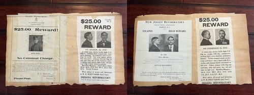 EARLY 1900's FBI WANTED POSTER-REWARD POSTER-MUGSHOT-MUG SHOT *DOUBLE ...