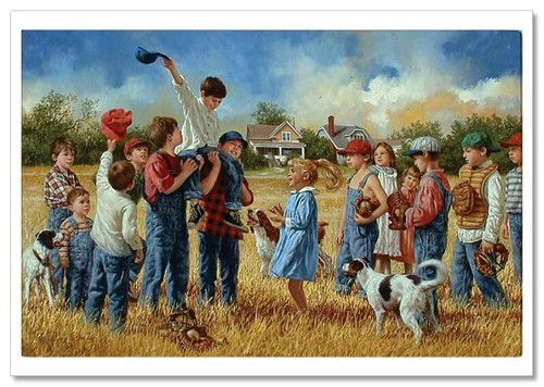 LITTLE BOYS GIRLS Dogs Children's fun KIDS ART Jim Russian NEW Postcard ...