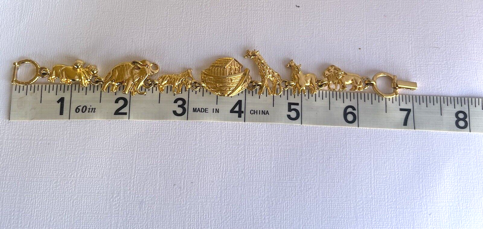 Premier Designs Gold Plated Noah's Ark Charm Bracelet Signed PD 7" | eBay