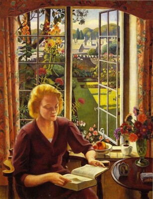 Woman Reading : 1940 : Adrian Paul Allinson : Archival Quality Art ...