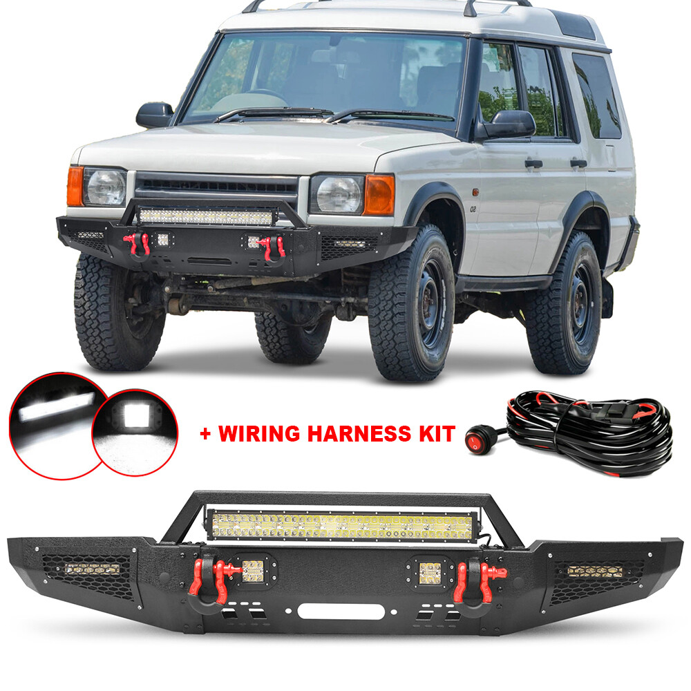 For 99-04 Land Rover Discovery 2 Steel Front Bumper W/Winch Plate LED ...