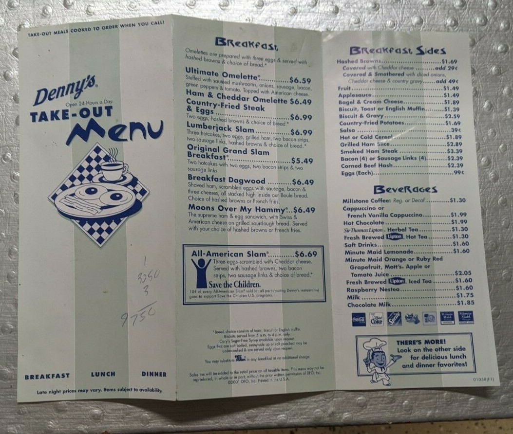 Dennys Breakfast Menu