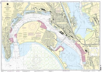 NOAA Nautical Chart San Diego Bay CA 43rd Edition 18773 Waterproof Map ...