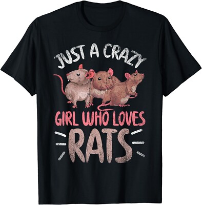 Just A Crazy Girl Who Loves Rats Funny Animal Women Rat Gift Unisex T ...