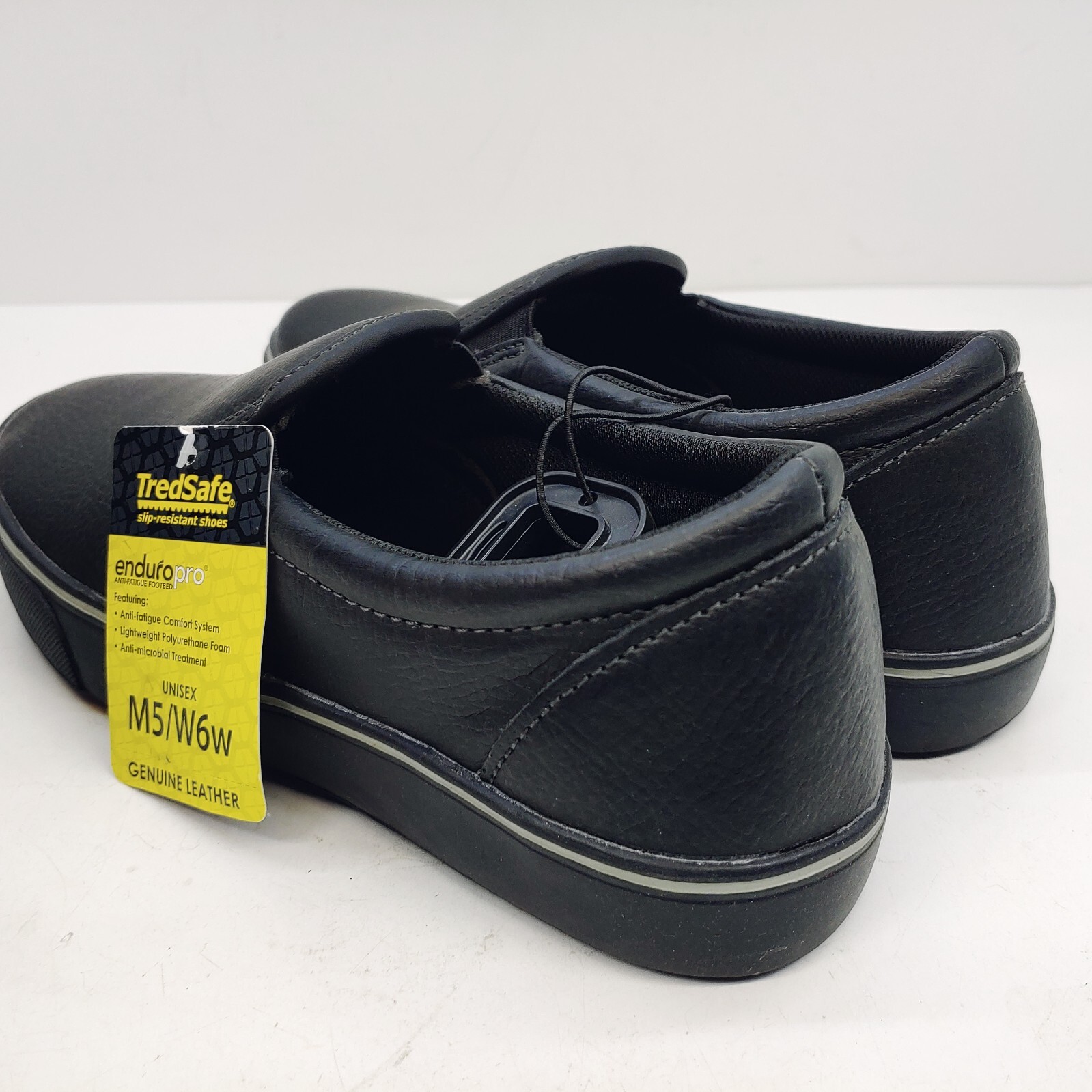 TredSafe Enduropro Leather Slip On Shoes Black Womens Size 6 Wide Slip Resistant | eBay