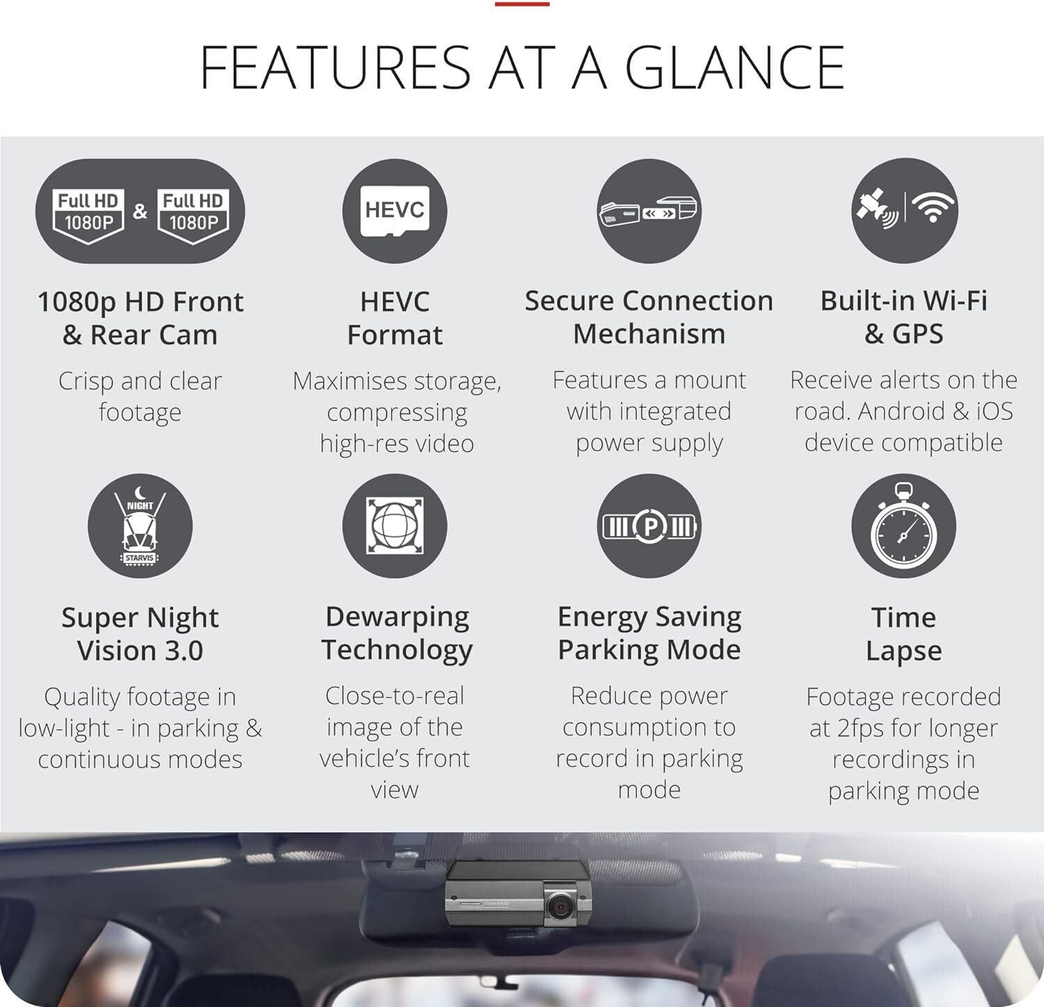 Thinkware F790 Dash Cam 1080p Front & Rear Car Camera Dashcam 32gb B ...