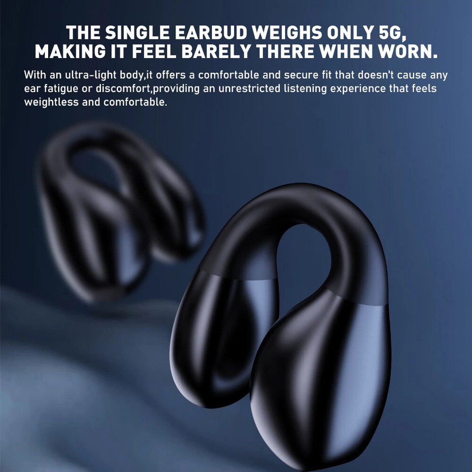 DUDAO Earbuds Ear Clip Bone Conduction Headphones Sport Bluetooth 5.3 ...