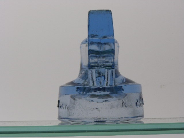 Cornflower blue No 2 Columbia L.S.V. private issue glass insulator SI ...