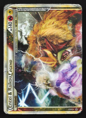 Entei & Raikou Legend (Top) 90/95 Unleashed Ultra Rare Pokemon Card DMG ...