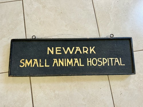 Antique Primitive Newark Small Animal Hospital Smaltz Trade Sign, Two ...