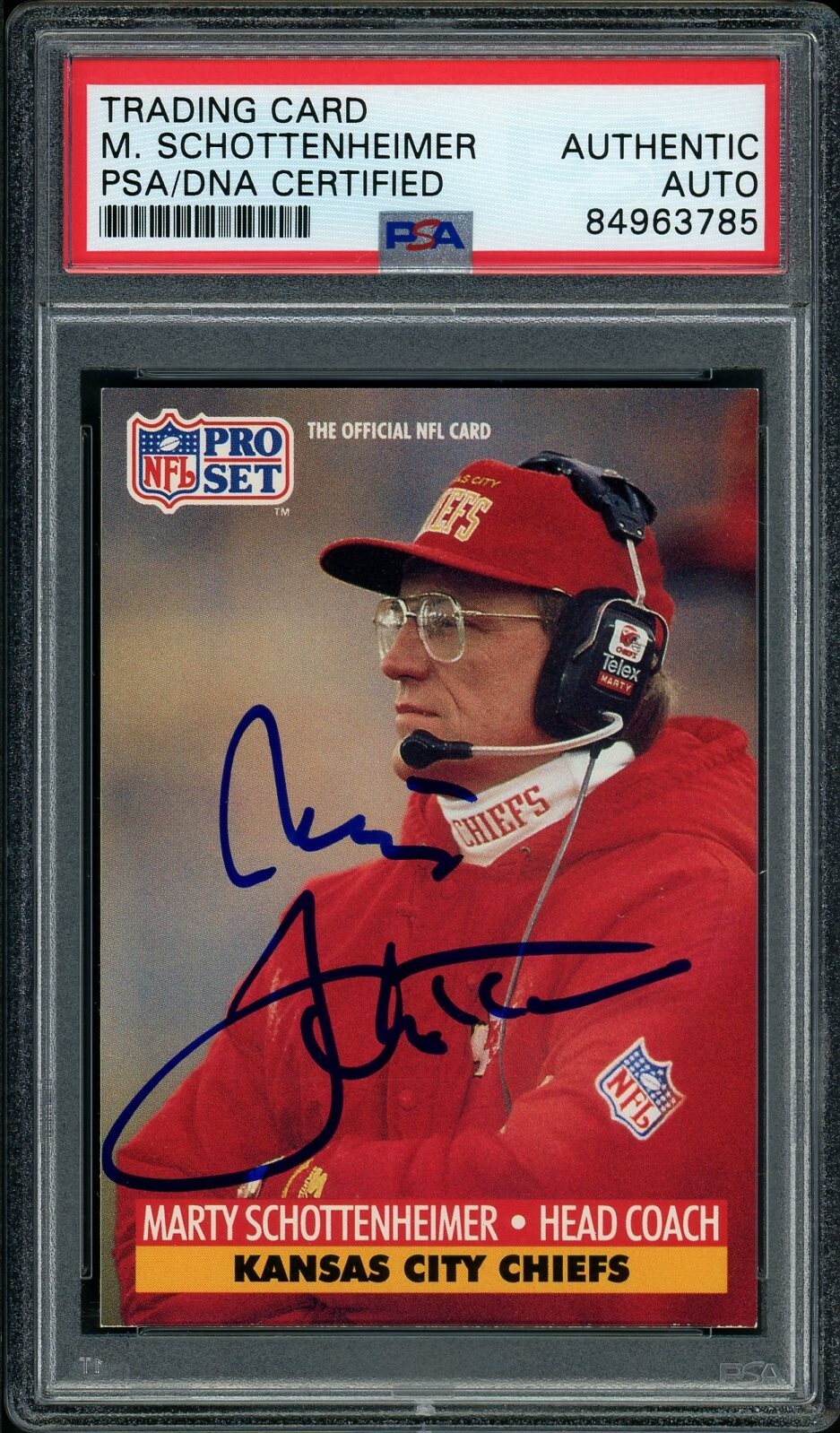 MARTY SCHOTTENHEIMER signed/autographed 1991 Pro Set #189 ON CARD AUTO ...