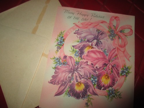 NEW UNUSED Vintage MANY HAPPY RETURNS BIRTHDAY Card & Envelope - 1950's ...