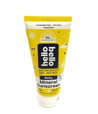Hello Bello SPF 55 Mineral Sunscreen Lotion Broad Spectrum UVA ...