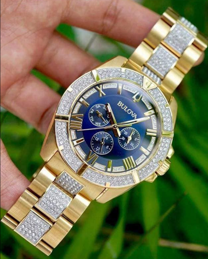 Bulova Octava Crystal Six Hand Blue Dial Dress Men's Watch 98C128 | eBay