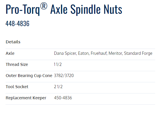 Genuine Stemco 448-4836 Pro-Torq Nut 448-4836 Axle Spindle Nut | eBay