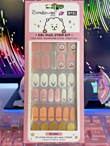 The Creme Shop x BT21 BTS RJ Jin 35pc Gel Nail Strip Kit Blush Pink | eBay