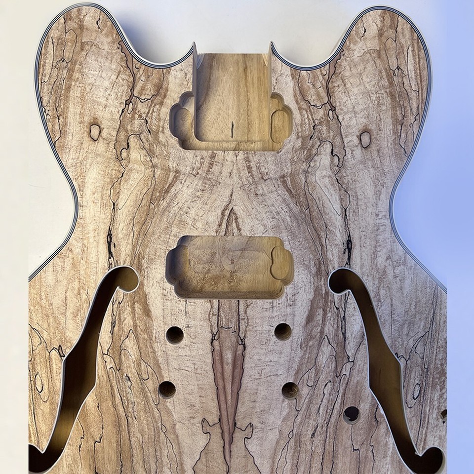 DIY Electric Guitar Kits Hollow Maple Body Spalted Maple Veneer ...