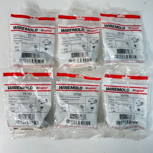 Lot of 6 - Legrand Wiremold V5785 ivory Combination Connector V500 V700 ...