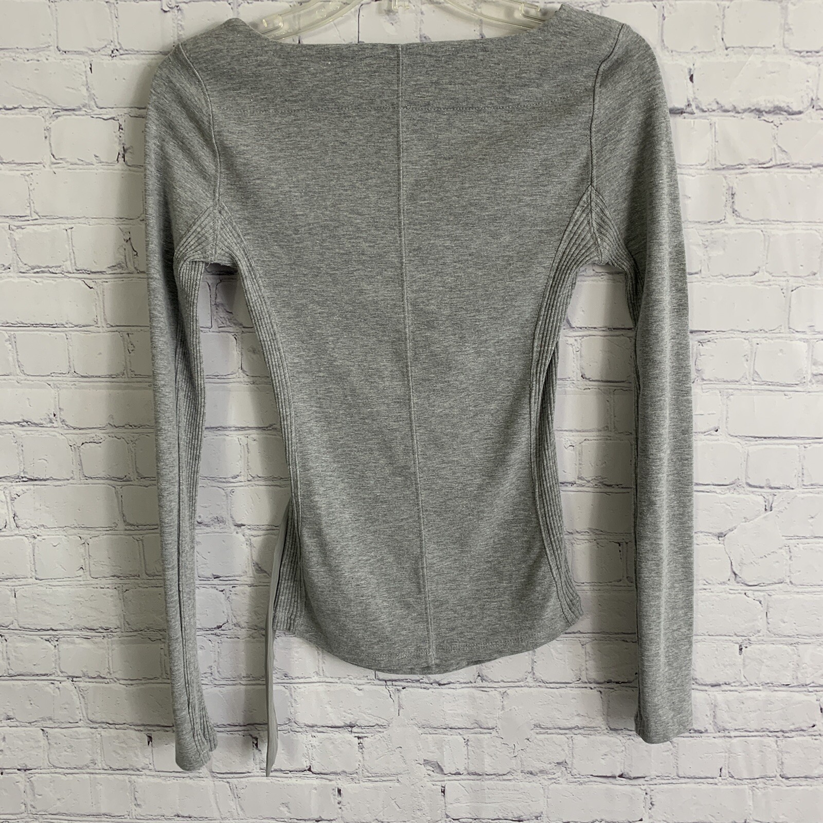 FREE PEOPLE Looking Back Grey Lace Up Grommet Top Siz… - Gem