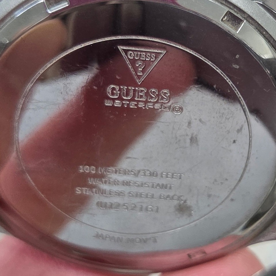 Guess Waterpro Stainless Steel Chronograph Date Mens Watch in Box NEEDS ...