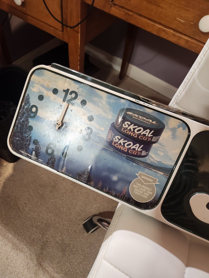 Vintage 3D Skoal Snuff Tobacco Store Display Plastic Trade Sign w Clock ...