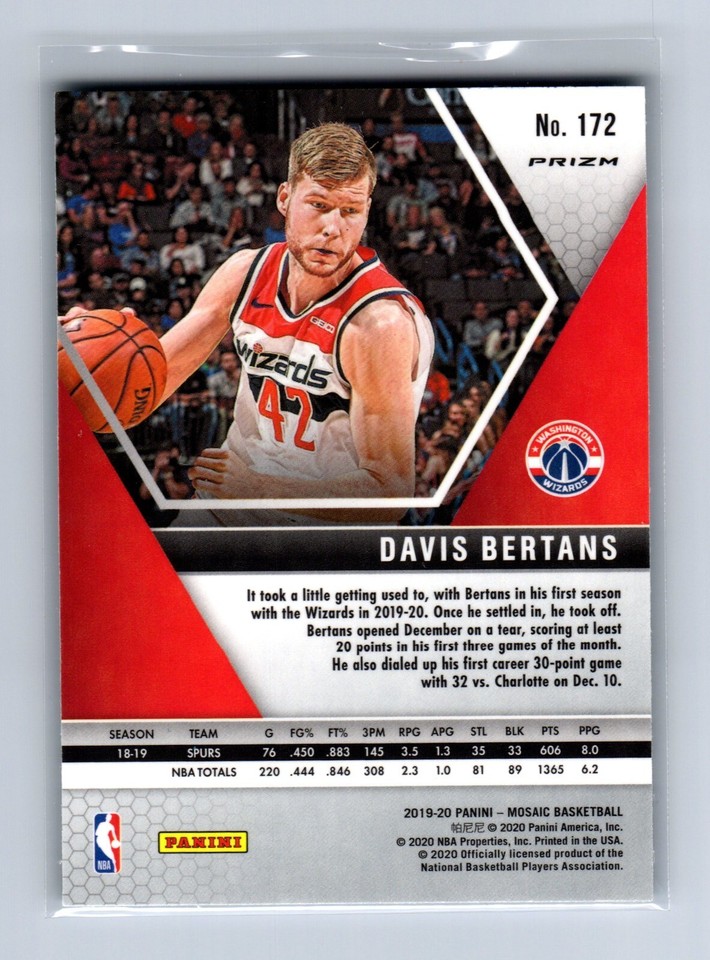 2019 Panini Mosaic #172 Davis Bertans Green Prizm Washington Wizards | eBay