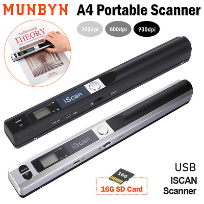 MUNBYN 900 DPI Document Photo Scanner A4 Portable Scan to PDF JPG w ...