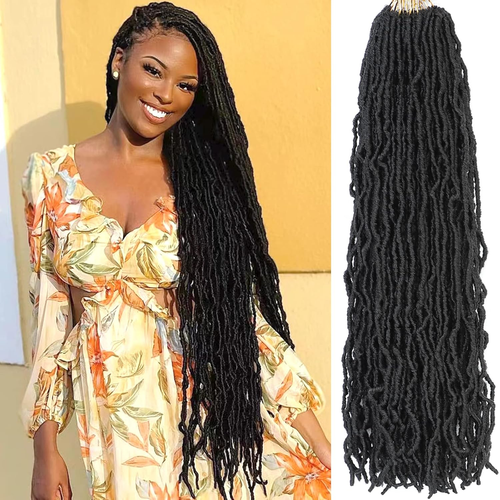 Faux Locs Crochet Hair Soft Locs 30 Inch 7 Packs Long Black Crochet ...