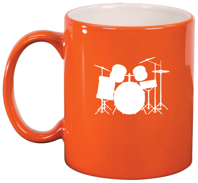 11oz Ceramic Coffee Tea Mug Glass Cup Drum Set | eBay