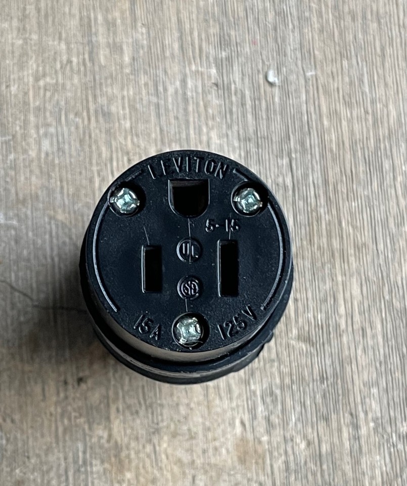 LEVITON 000-515CR BLACK FEMALE PLUG 5-15 15A 125V NEW NO PKG | eBay