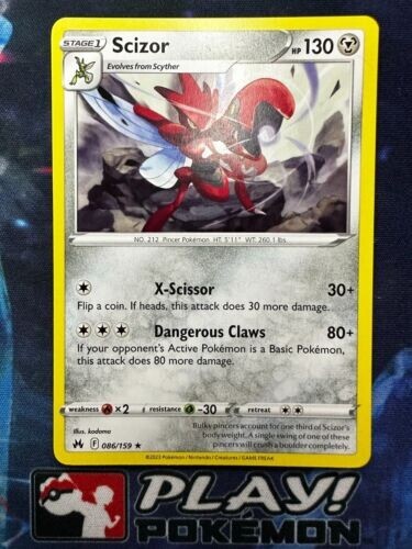 Scizor 086/159 Non Holo Rare Crown Zenith Pokemon TCG Card NM ...